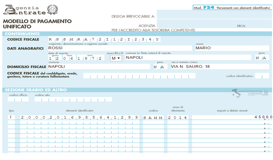 La causale “SAMM” passa al modello F24 ELIDE - Fiscal Focus - A cura di ...